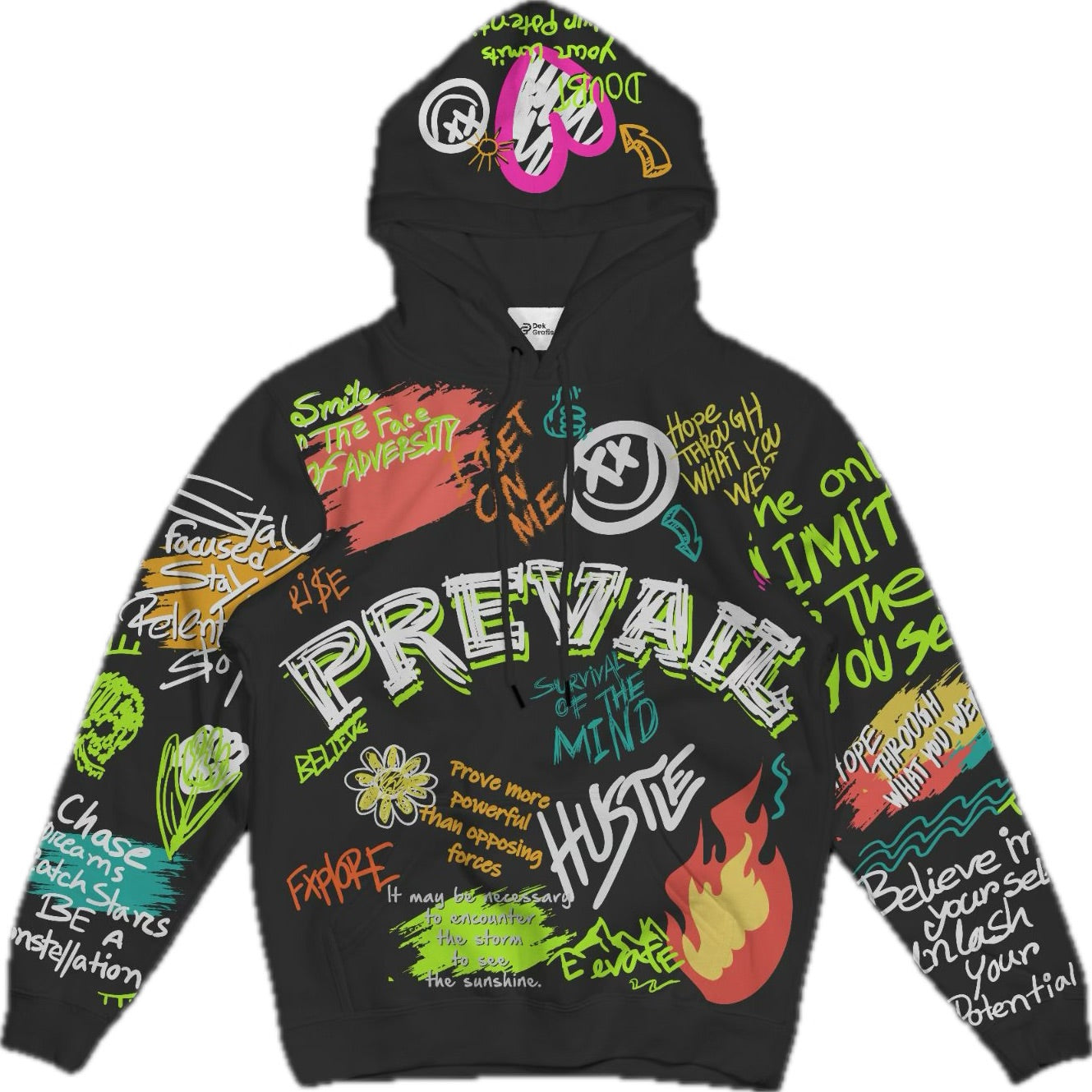 Graffiti Black Hoodie | Prevail X is the Brand