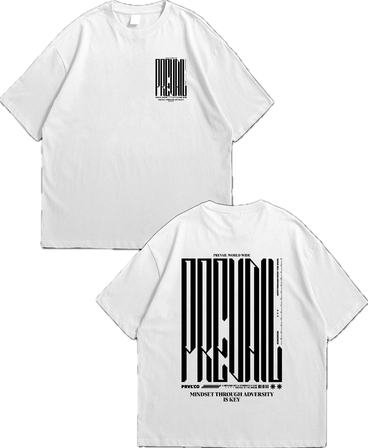 Mindset Through Adversity White T-Shirt | Prevail X is the Brand