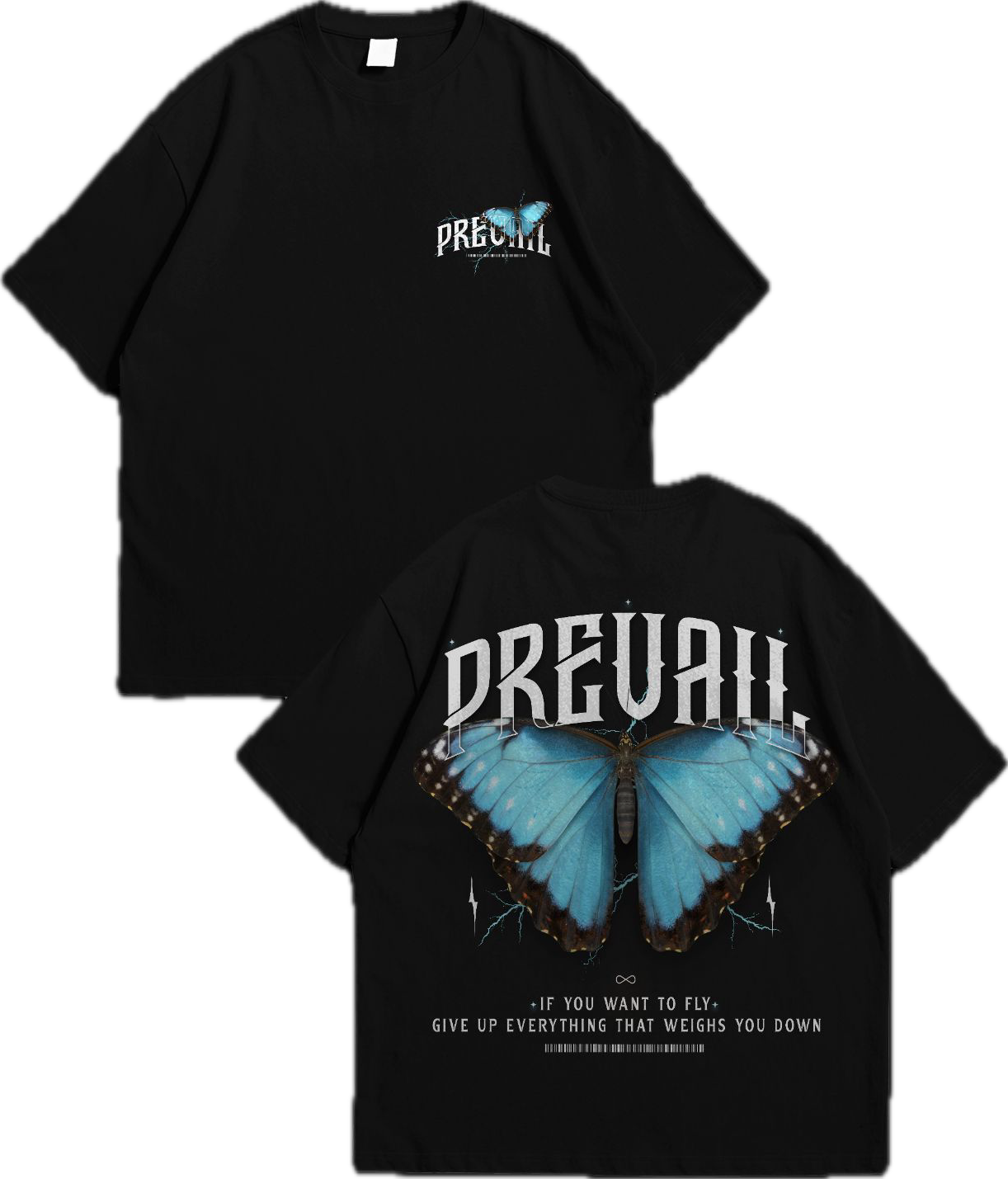 Blue Prevail Butterfly T-Shirt | Prevail X is the Brand